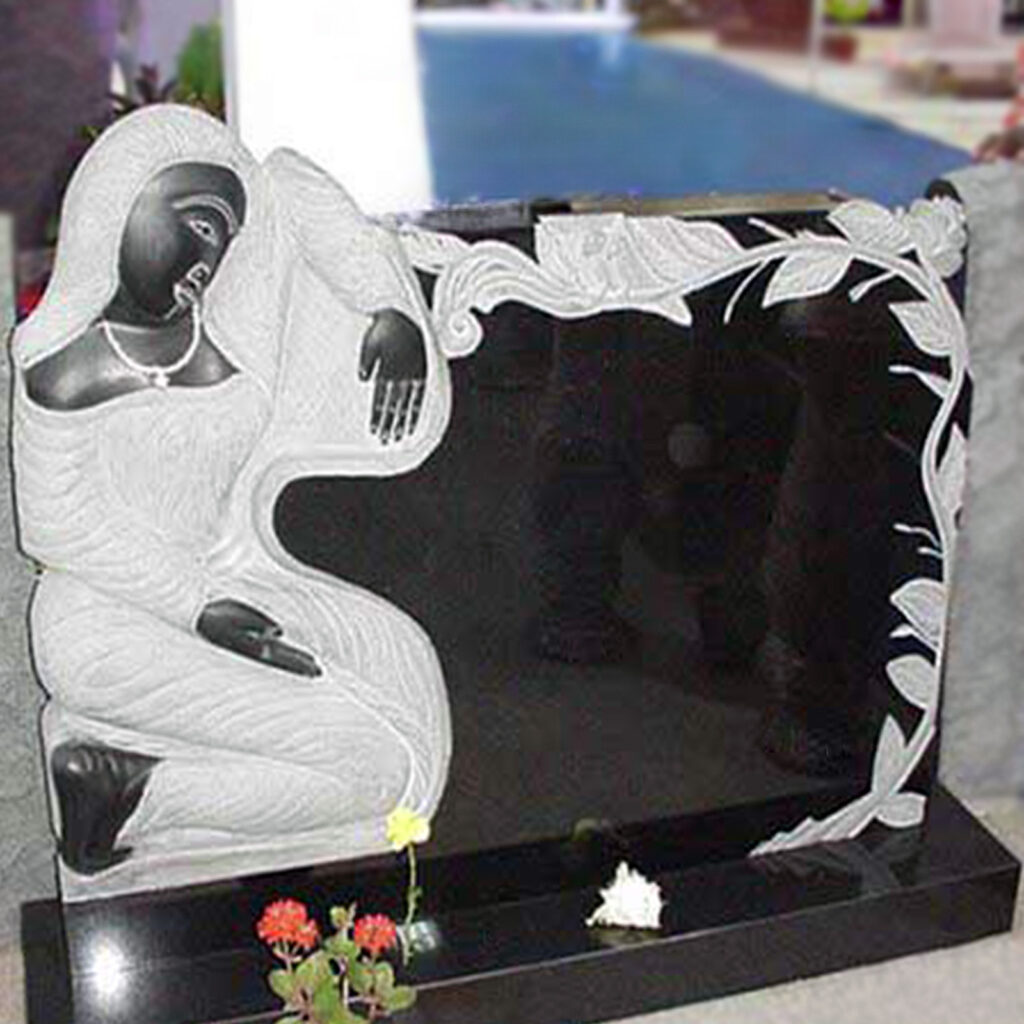 Engraved Black Granite Monument in US style