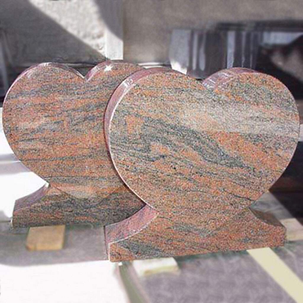 Juparana Pink Granite Monument in a Heart Shape